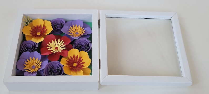 Deep Shadow Box With Frame, Large Square Display Case With Glass Lid ...