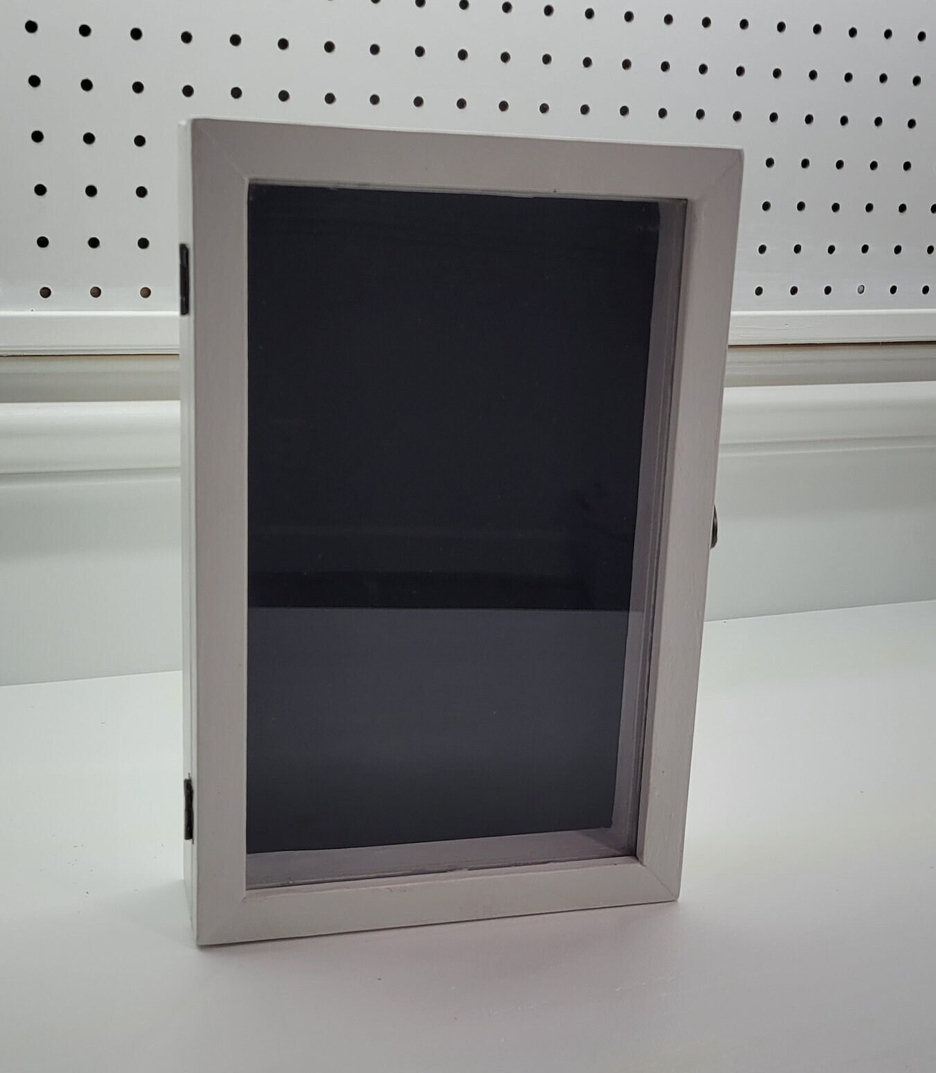 12x8x3 White Shadow Box Frame , Wooden Display Case With Glass Lid ...
