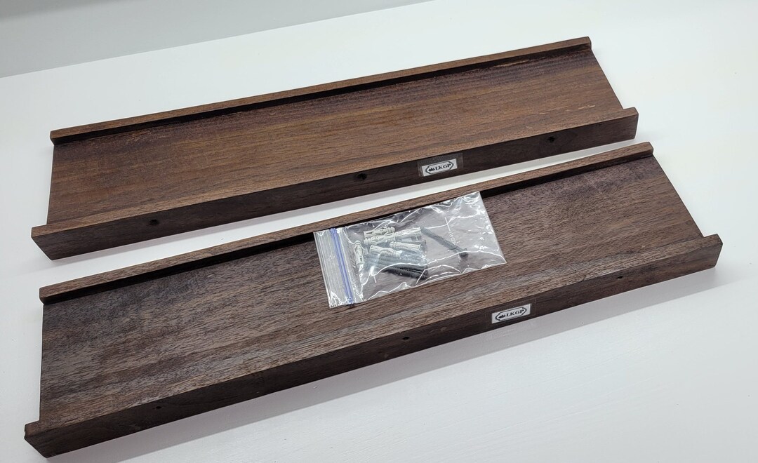Walnut Floating Ledge, Solid Walnut Wood Ledge, SET of 2, Picture Shelf ...