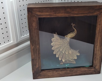 Deep Shadow Box With Frame, Large Square Display Case With Glass Lid ...