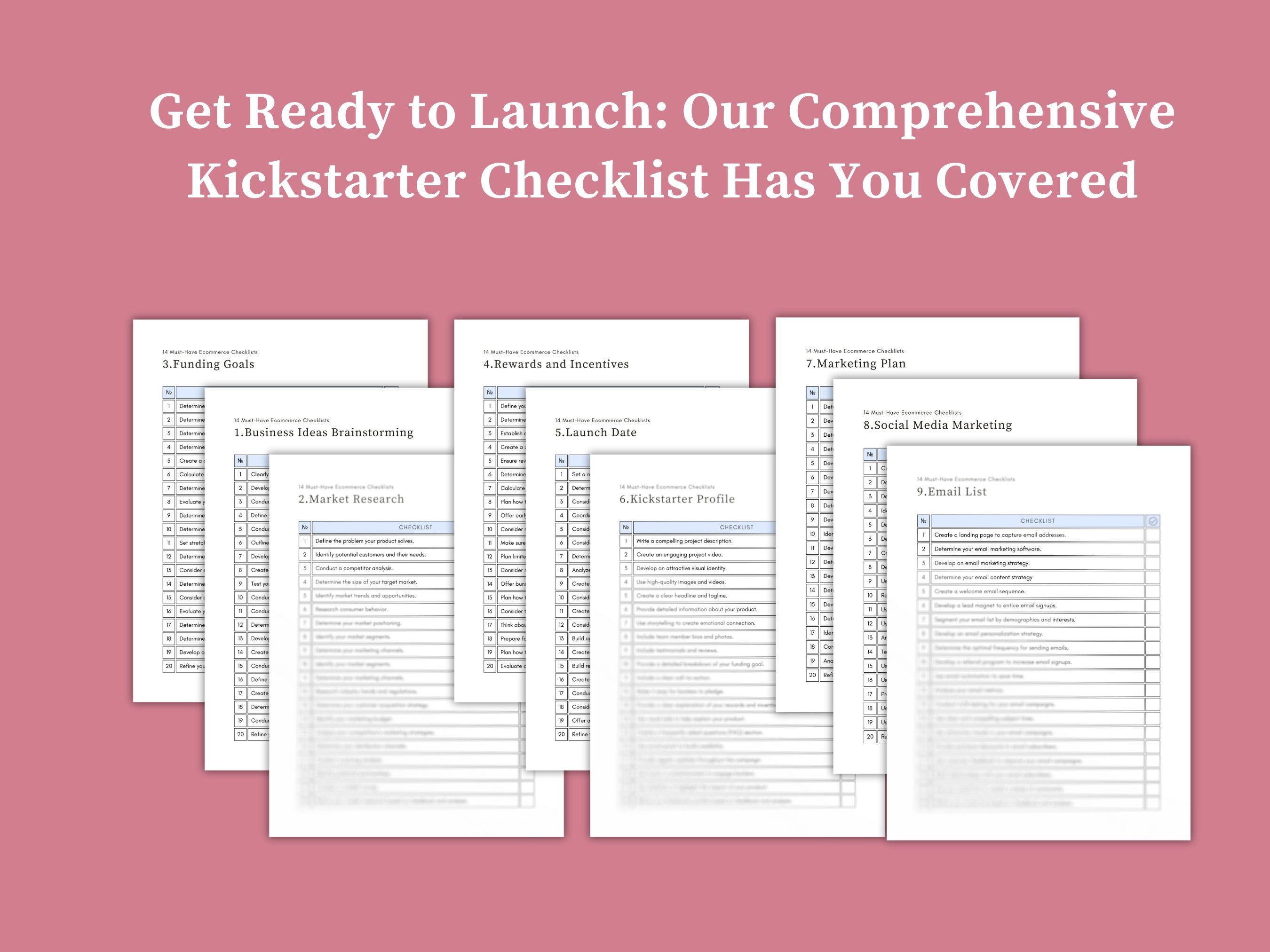 Ecommerce Checklist, 14 Kickstarter Checklists for Ecommerce, Small Business Planner and ...