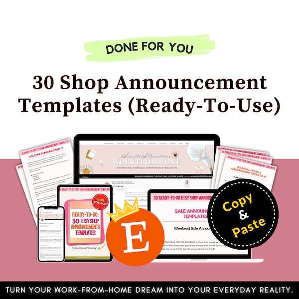 Shop Announcement - Etsy