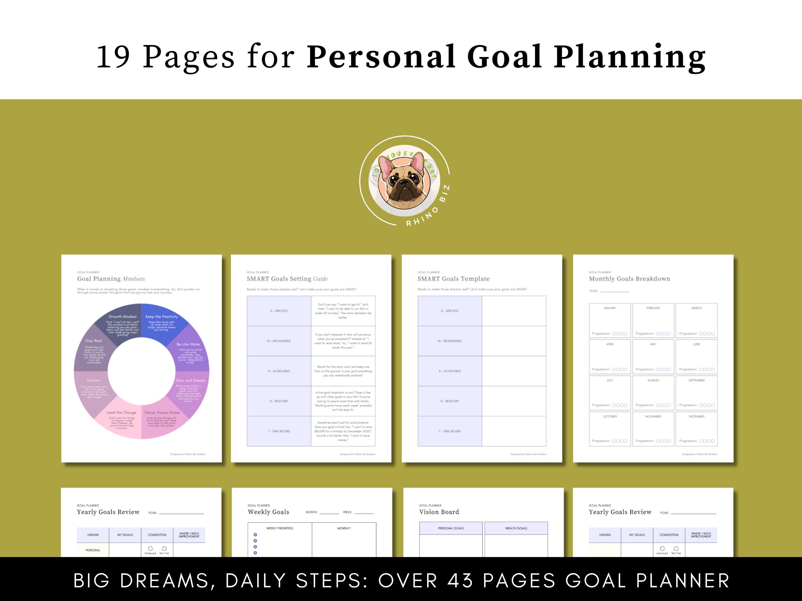 Goal Planner 2023 Digital Planner Vision Board SMART Goals - Etsy