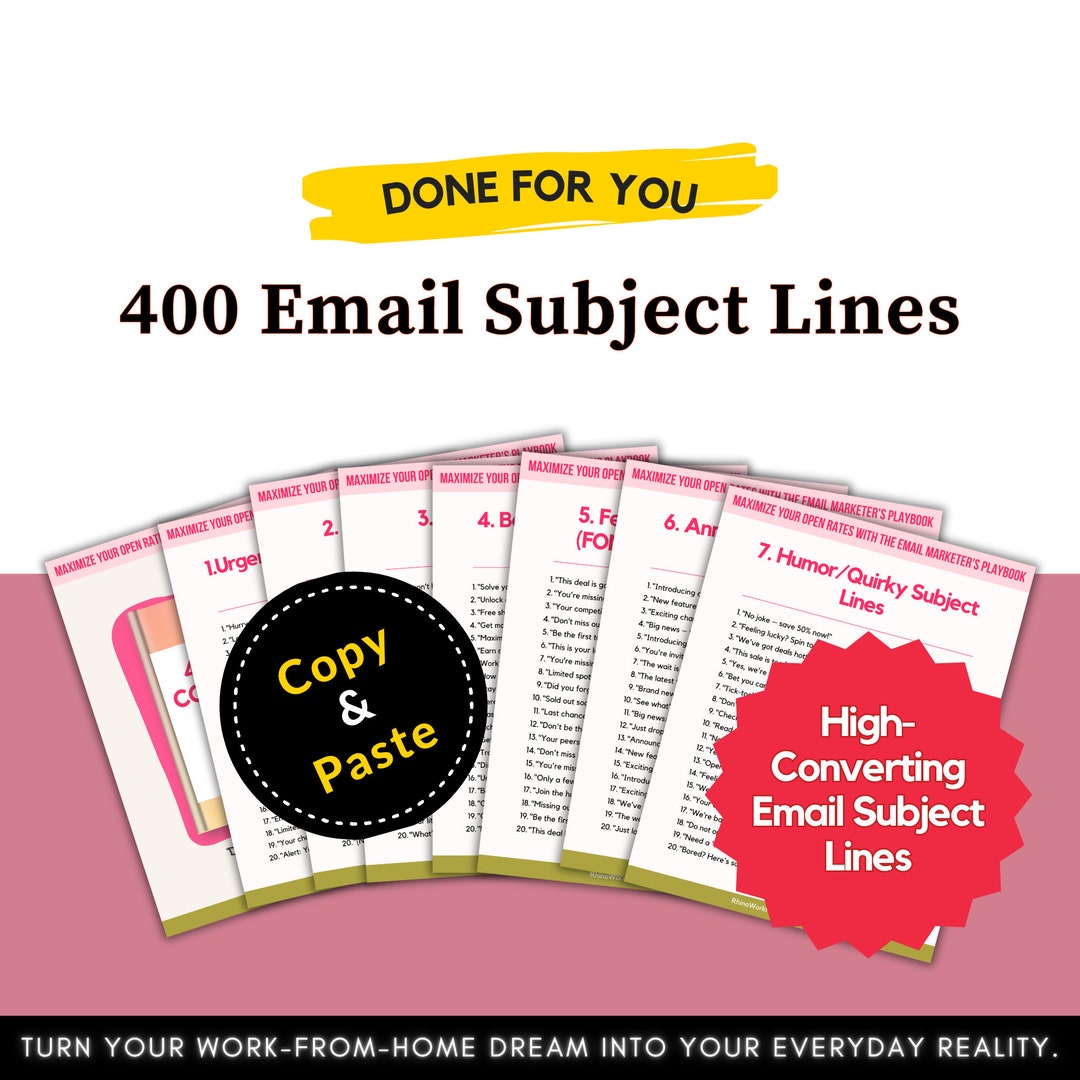 400 EMAIL SUBJECT LINES, High Converting Email Subject Lines ...