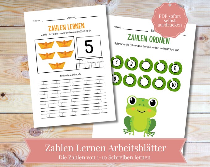 Interactive Number Learning Worksheets for Kids (1-10) - Self-printable ...