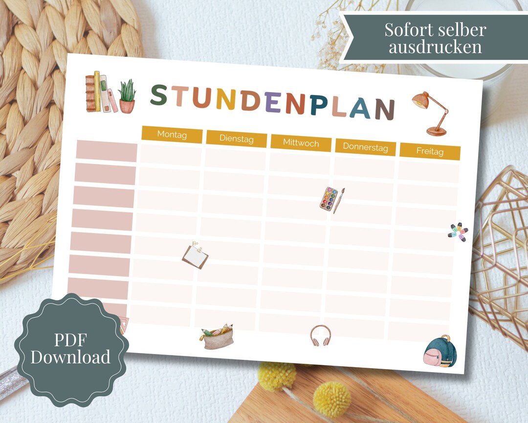 Self-printable Timetable for Children Ideal for Starting - Etsy