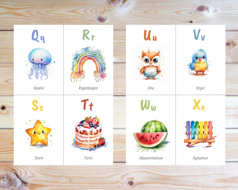 Self-printable PDF Alphabet Flashcards for Children for - Etsy