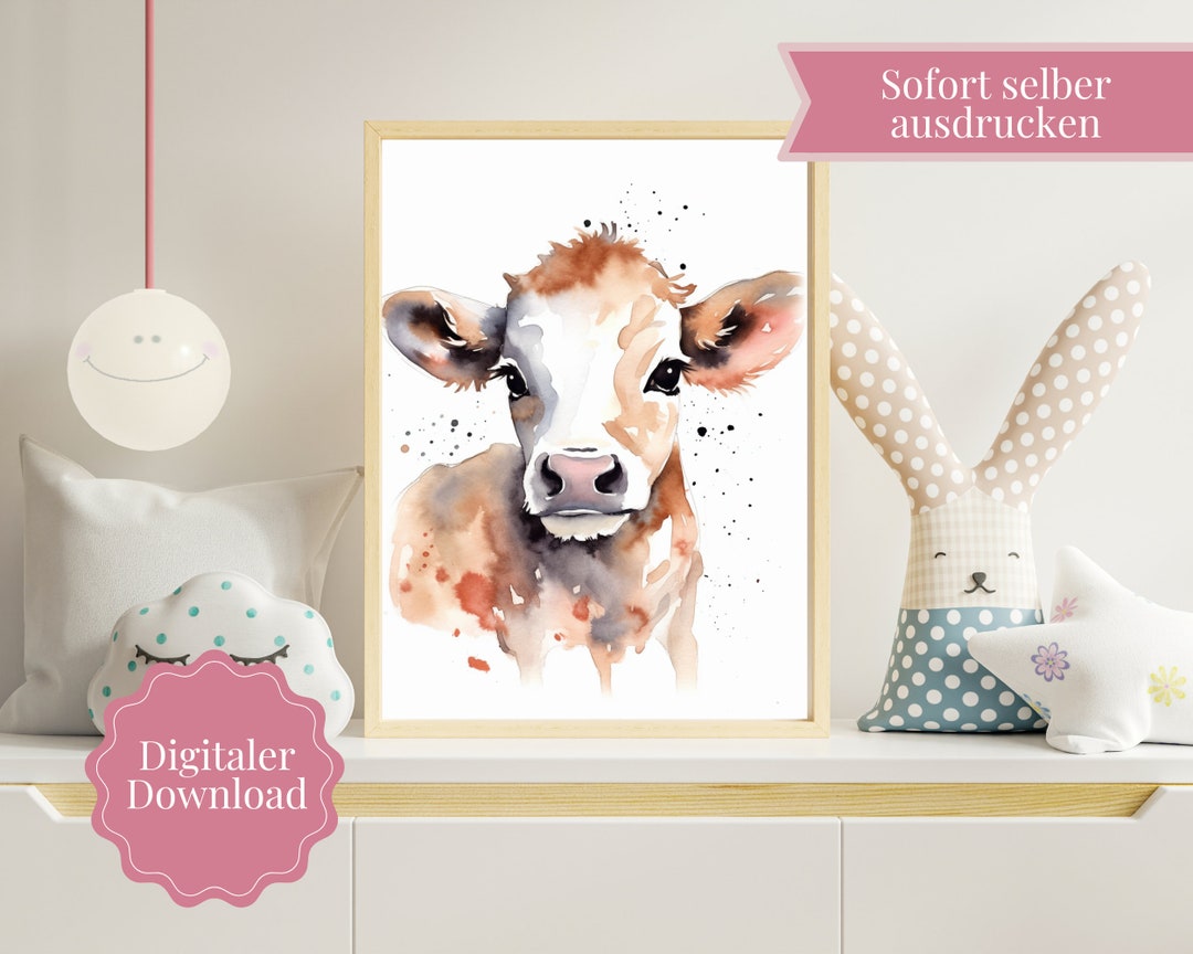 Cow Calf Poster Digital Download Printable Posters Motifs Children's ...