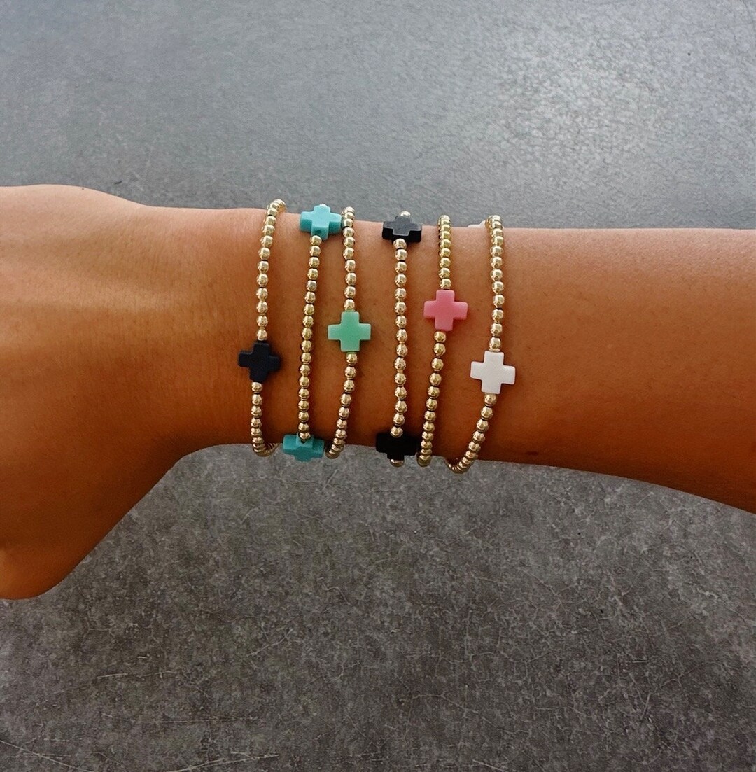 Classic Cross Stacking Bracelet With 14kt Gold Filled Non Tarnish Gold ...