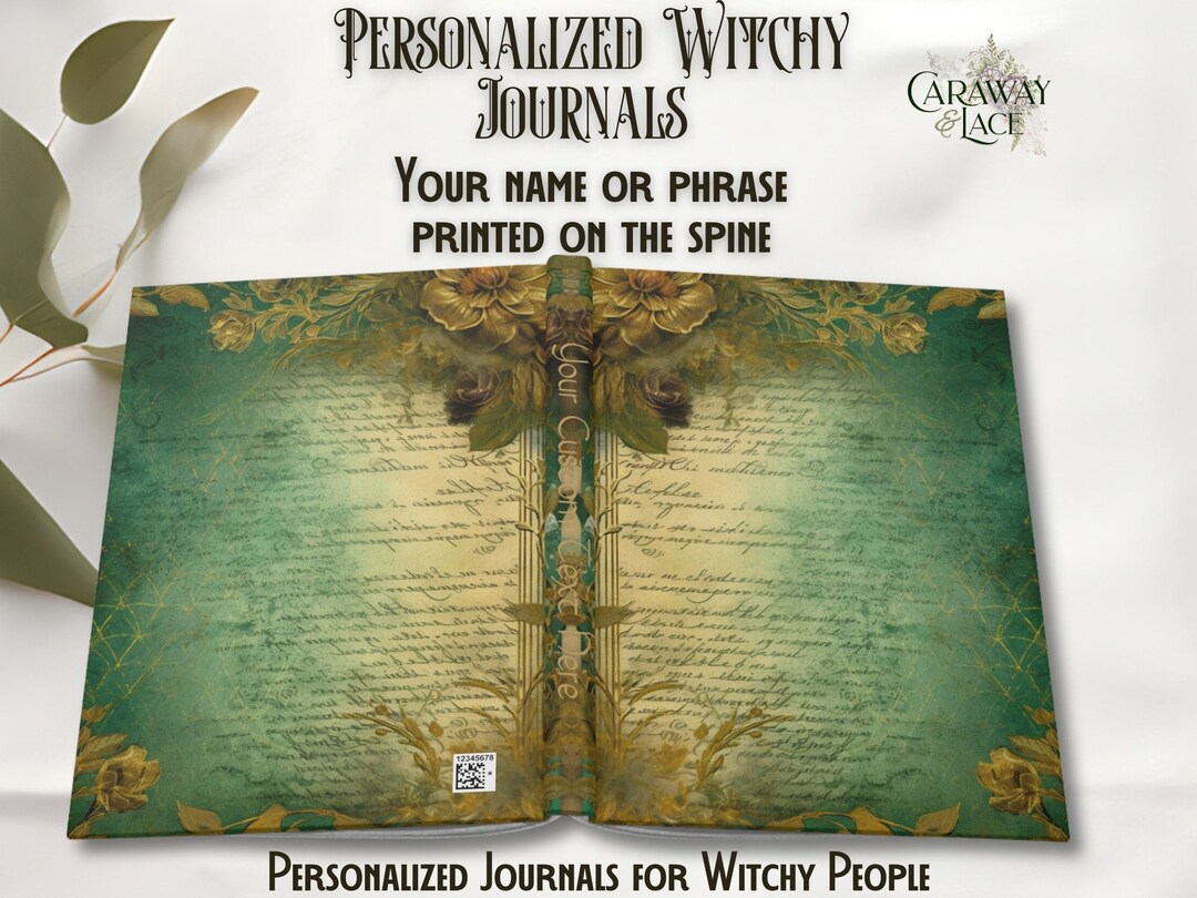 Personalized Book of Shadows Journal Green Witch Gift Grimoire ...