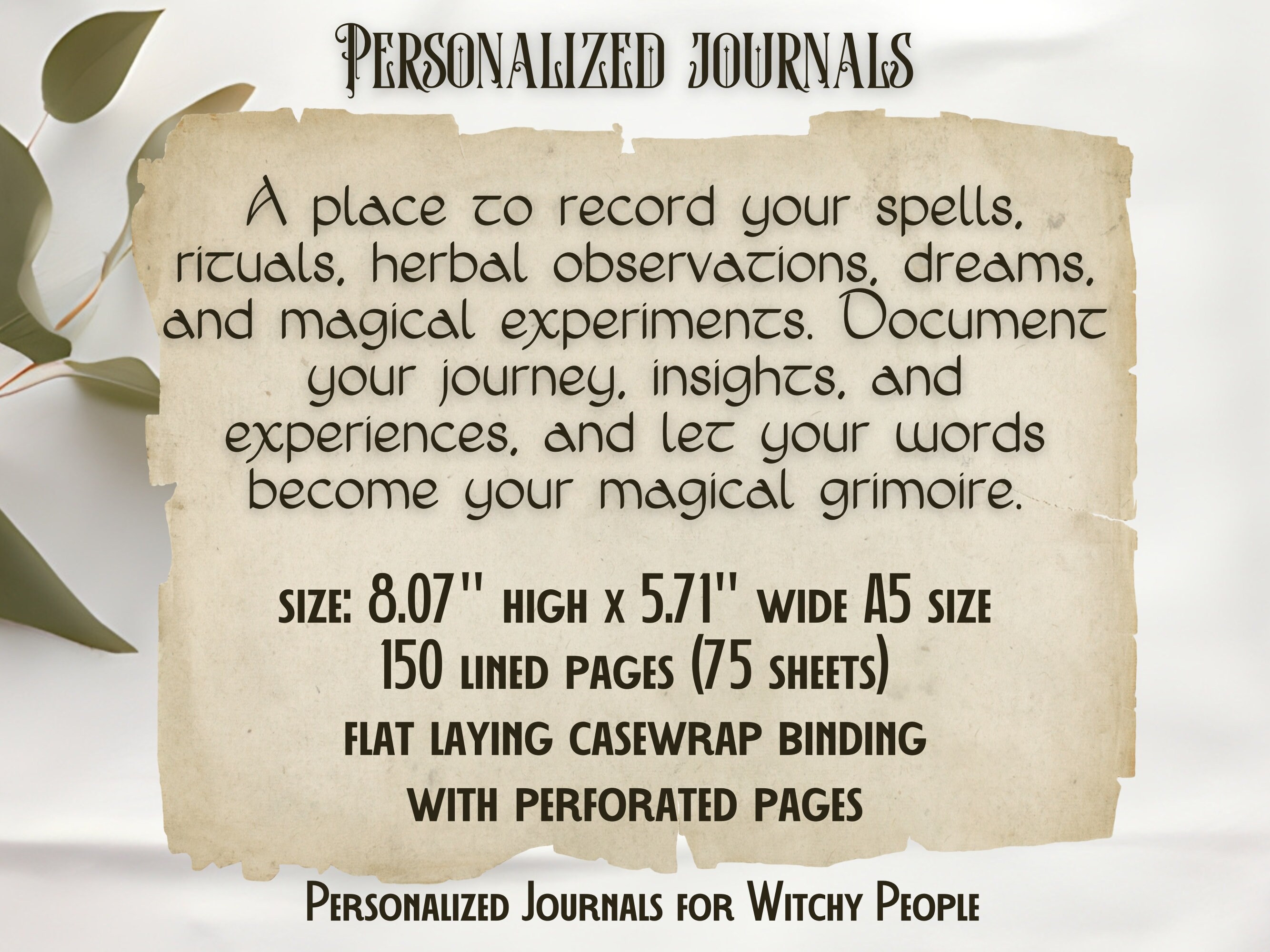 Personalized Book of Shadows Journal Green Witch Gift Grimoire ...