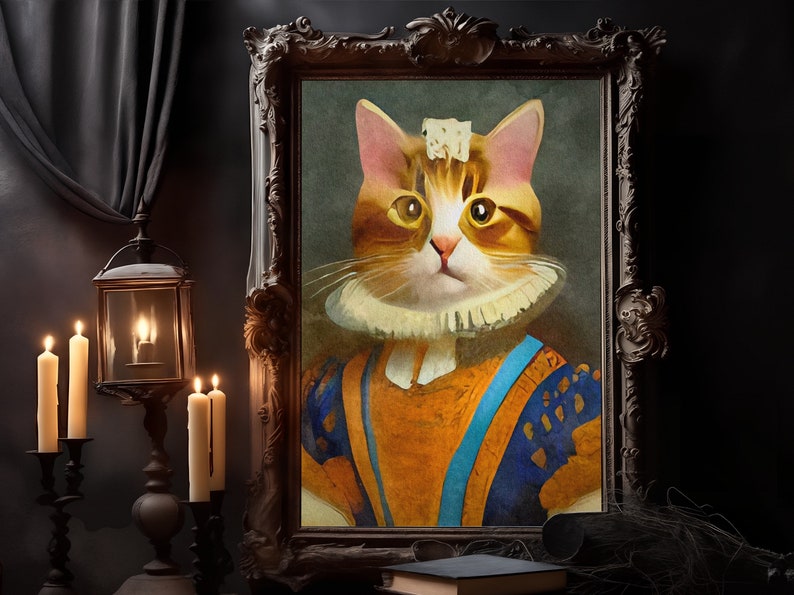 Printable Victorian Painting Cat Portrait Digital Print - Etsy