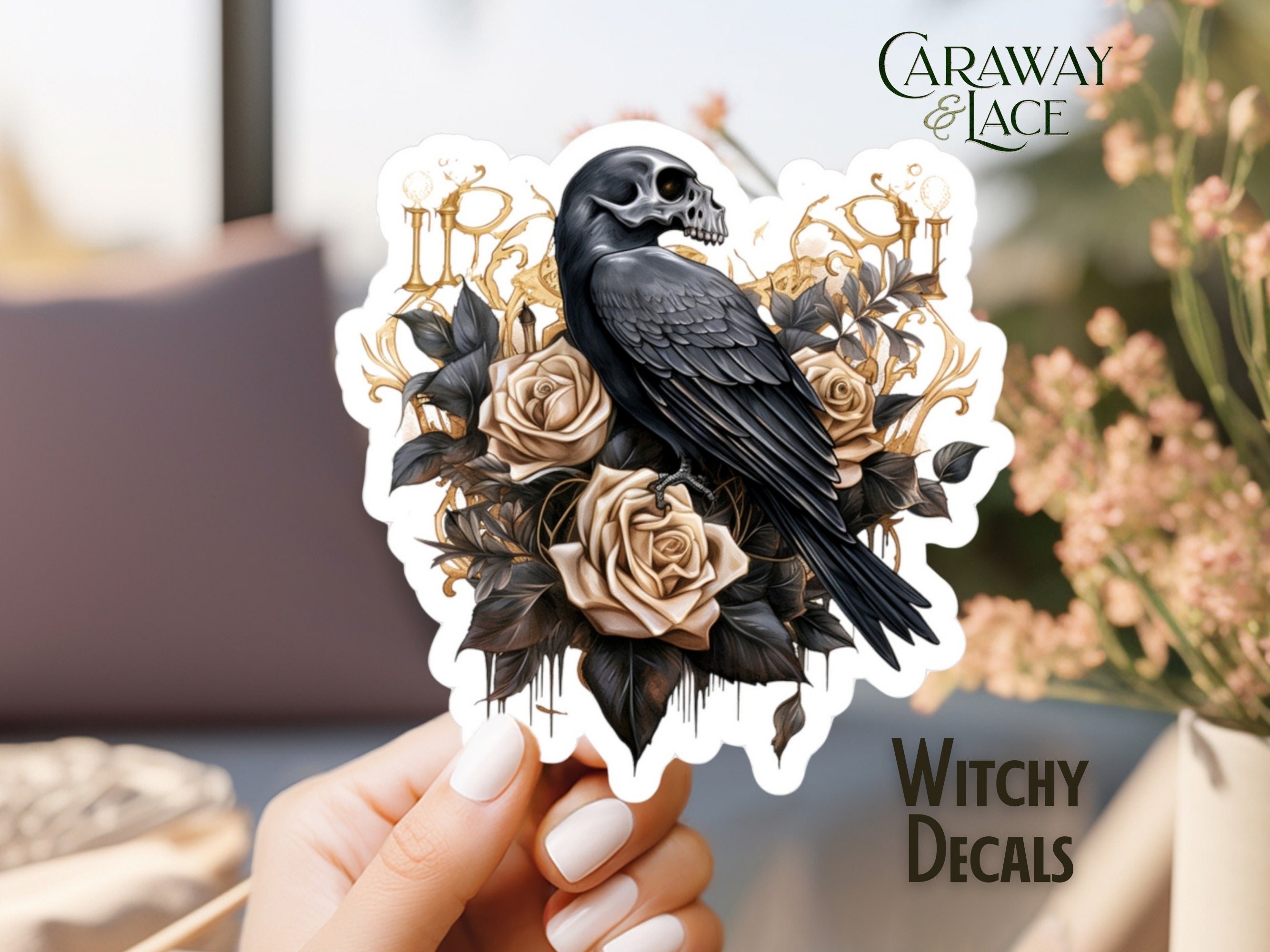 Raven Stickers Fantasy Reader Water Bottle Sticker Magical Stickers ...