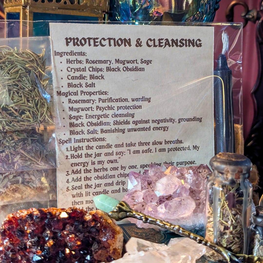 Spell Jar Kit: DIY Spells, Herbs, Gemstones, Candle Kit, Witchy ...