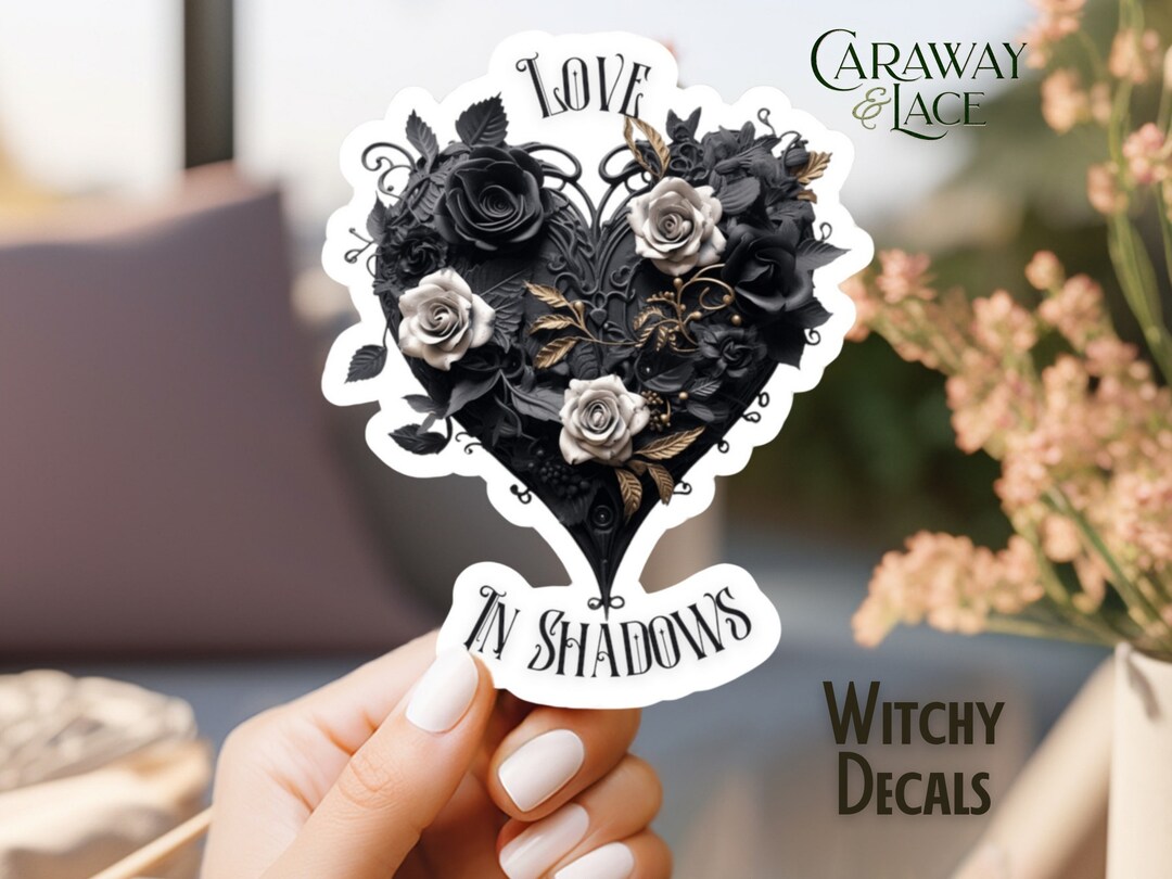 Gothic Valentines Day Gift Gothic Heart Goth Stickers Dark Stickers ...