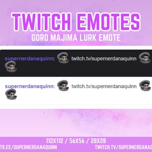 Kawaii Cute Goro Majima Lurk Dark Text Emote for Stream Twitch, Discord ...