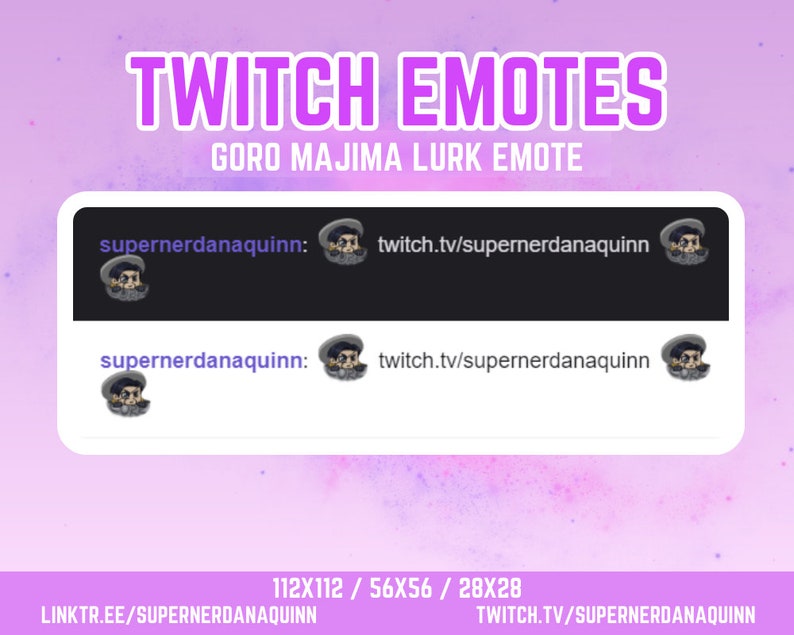 Kawaii Cute Goro Majima Lurk Dark Text Emote for Stream Twitch, Discord ...