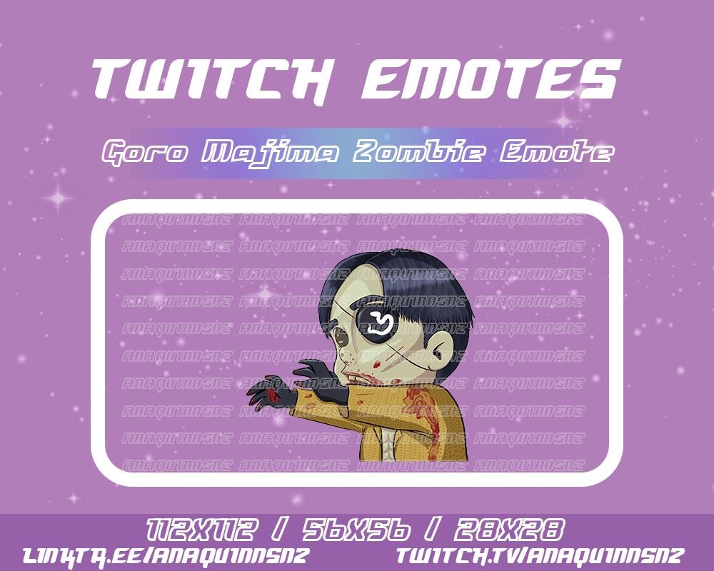 Kawaii Cute Zombie Goro Majima Halloween Emote for Stream - Twitch ...