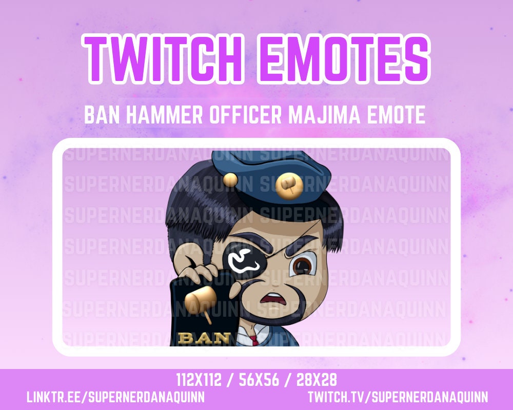 Kawaii Cute Officer Goro Majima Ban Hammer Emote for Stream - Etsy