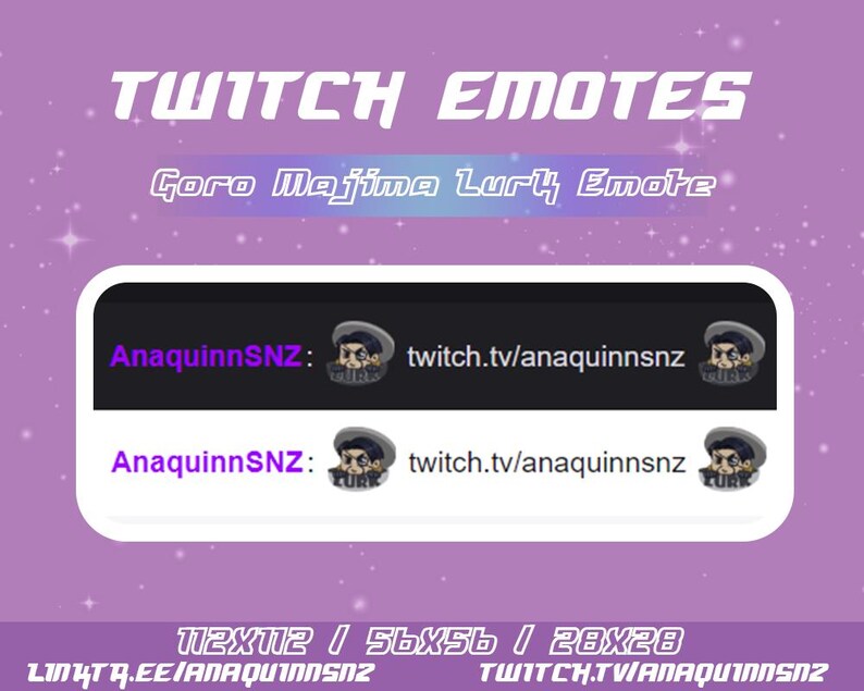 Kawaii Cute Goro Majima Lurk Dark Text Emote for Stream - Twitch ...