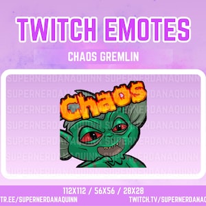 Kawaii Cute Chaos Gremlin Emote for Stream - Twitch, Discord, Youtube ...