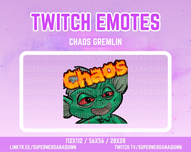Kawaii Cute Chaos Gremlin Emote for Stream - Twitch, Discord, Youtube ...