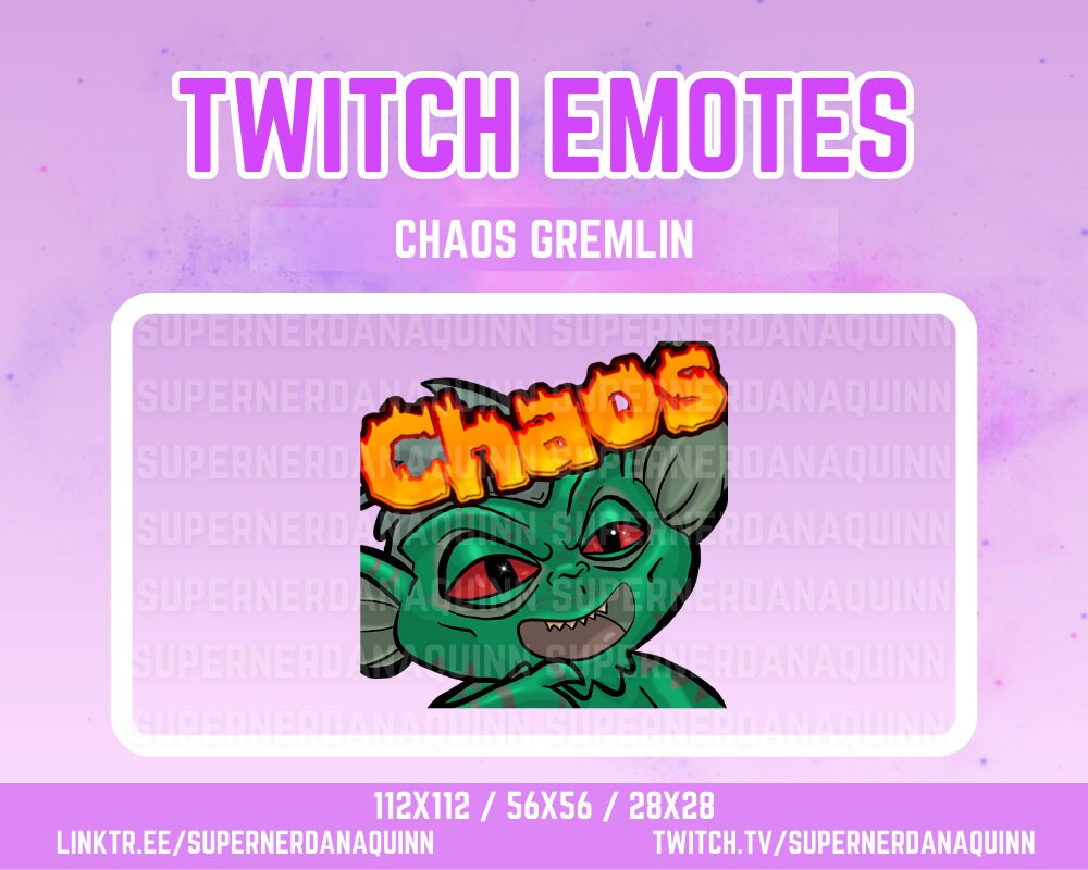 Kawaii Cute Chaos Gremlin Emote for Stream - Twitch, Discord, Youtube ...