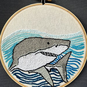 Shark Embroidery Pattern - Etsy