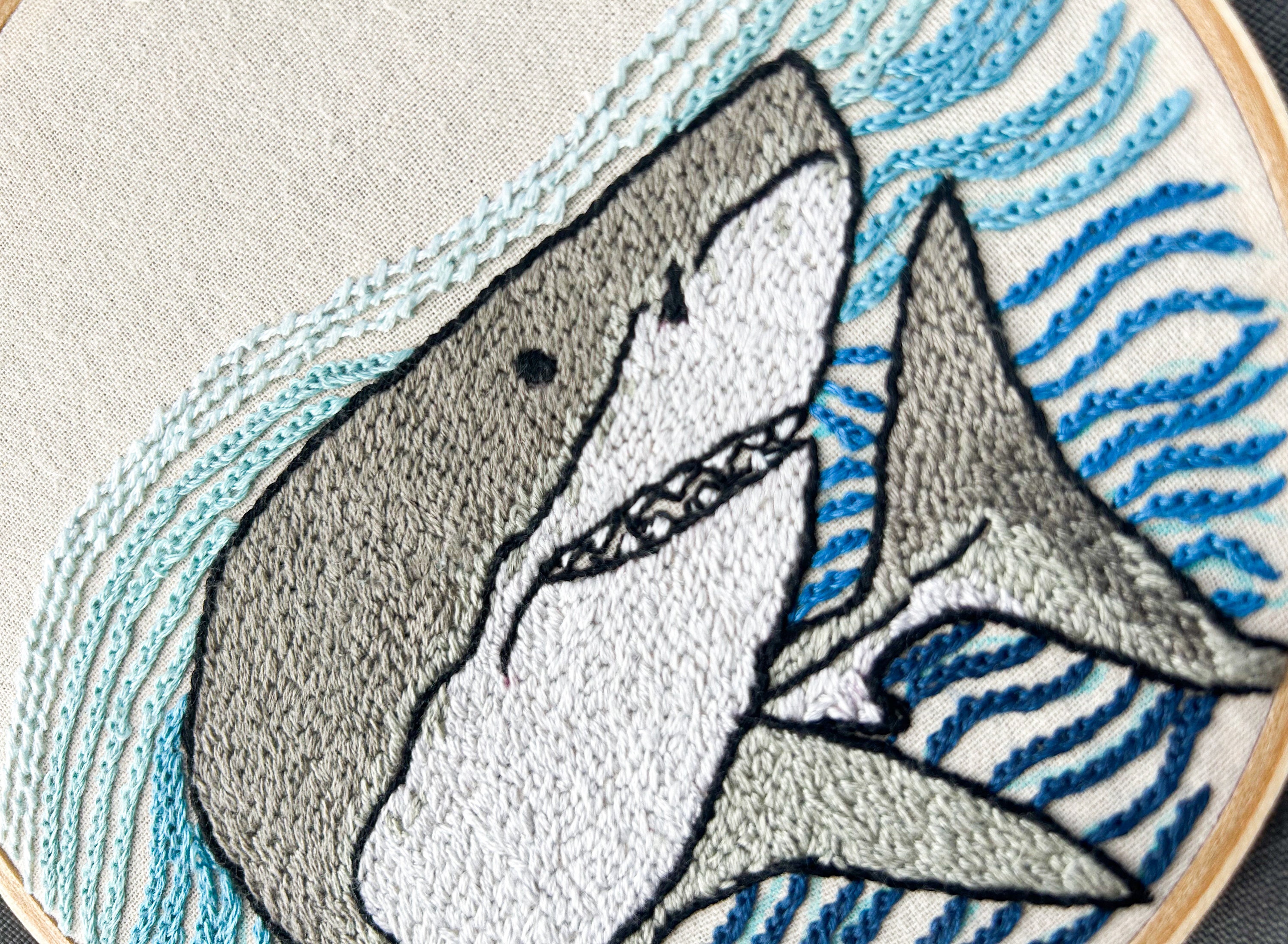 Shark Embroidery Pattern - Etsy