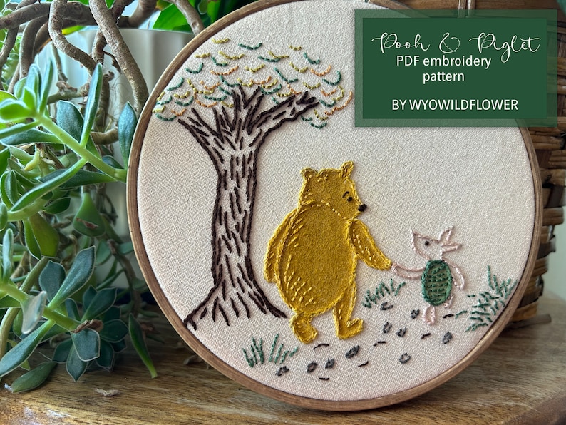 Pooh & Piglet Embroidery Pattern - Etsy