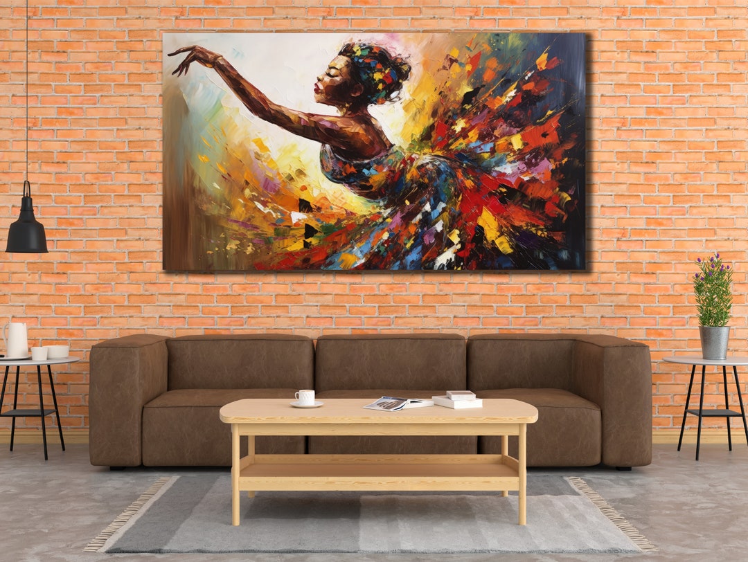 Ballerina Canvas Print Art, Dancer Wall Art, Colorful Painting on ...
