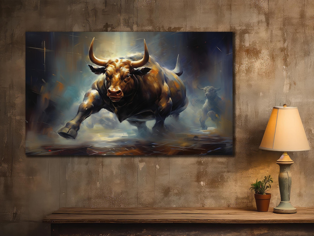 Abstract Bull Canvas Art: Matador Bull Portrait Print - Etsy