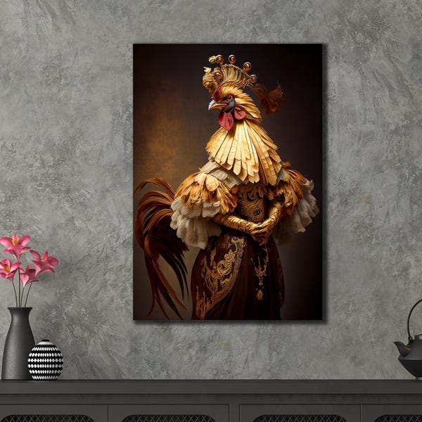 Rooster Portrait - Etsy