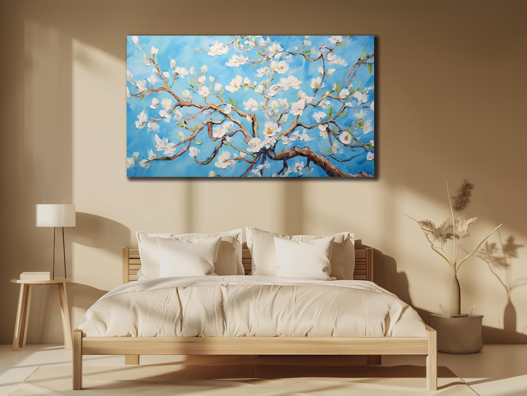 Van Gogh Flowers Canvas Art, Sakura Blossom Wall Decor, Floral Print on ...