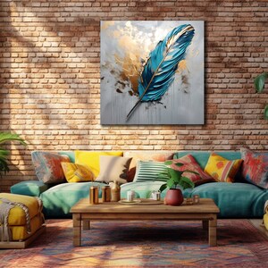 Feather Prints Wall Decor, Feather Wall Art, Home Decoration, Gold ...