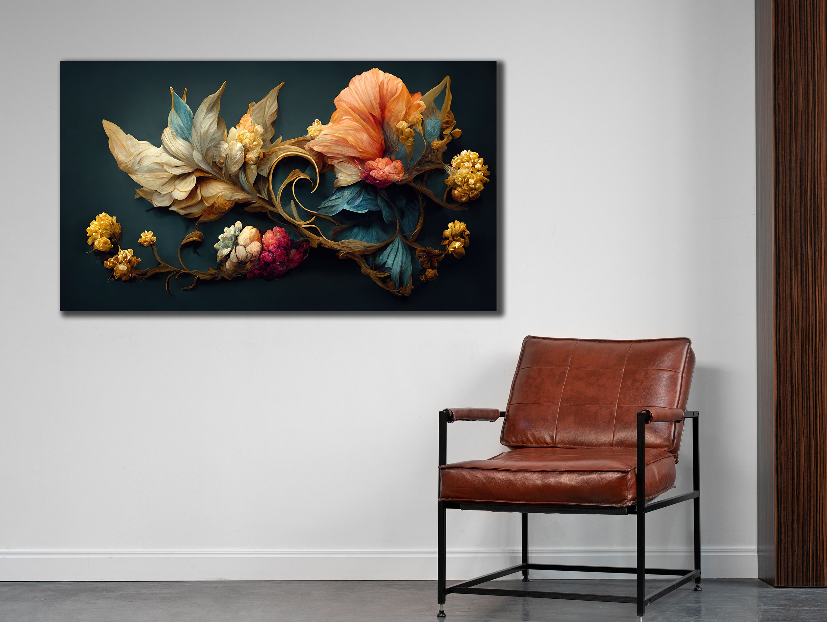 Colorful Flower Wall Art, Luxury Flower Canvas Art, Floral Poster ...