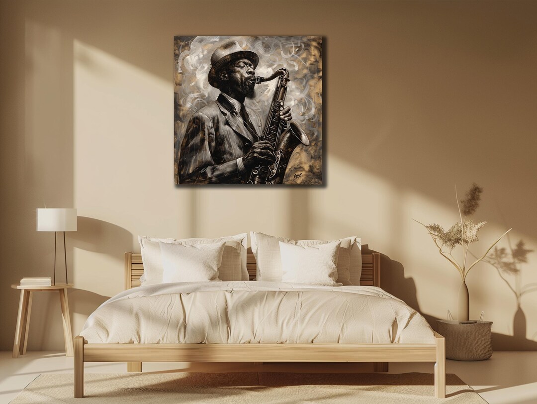 Saxophone Canvas Painting: Jazz Music Wall Art, Ready to Hang - Etsy