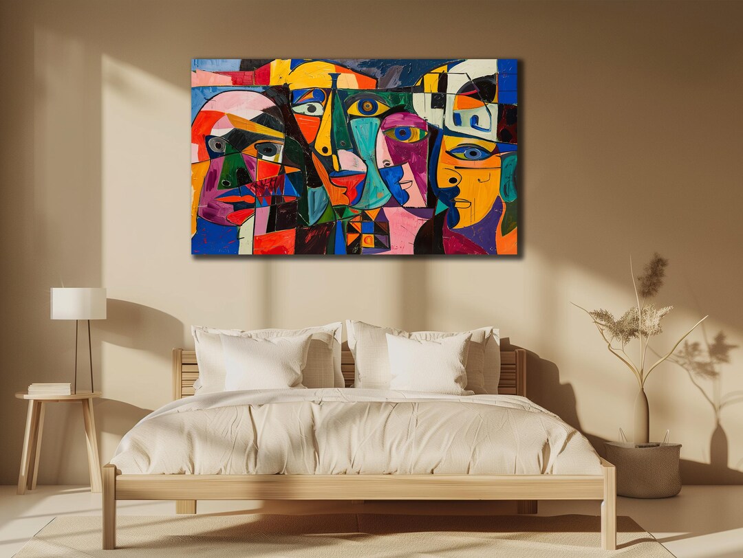 Abstract Faces Cubism Canvas Print, Cubism Painting Wall Art, House ...