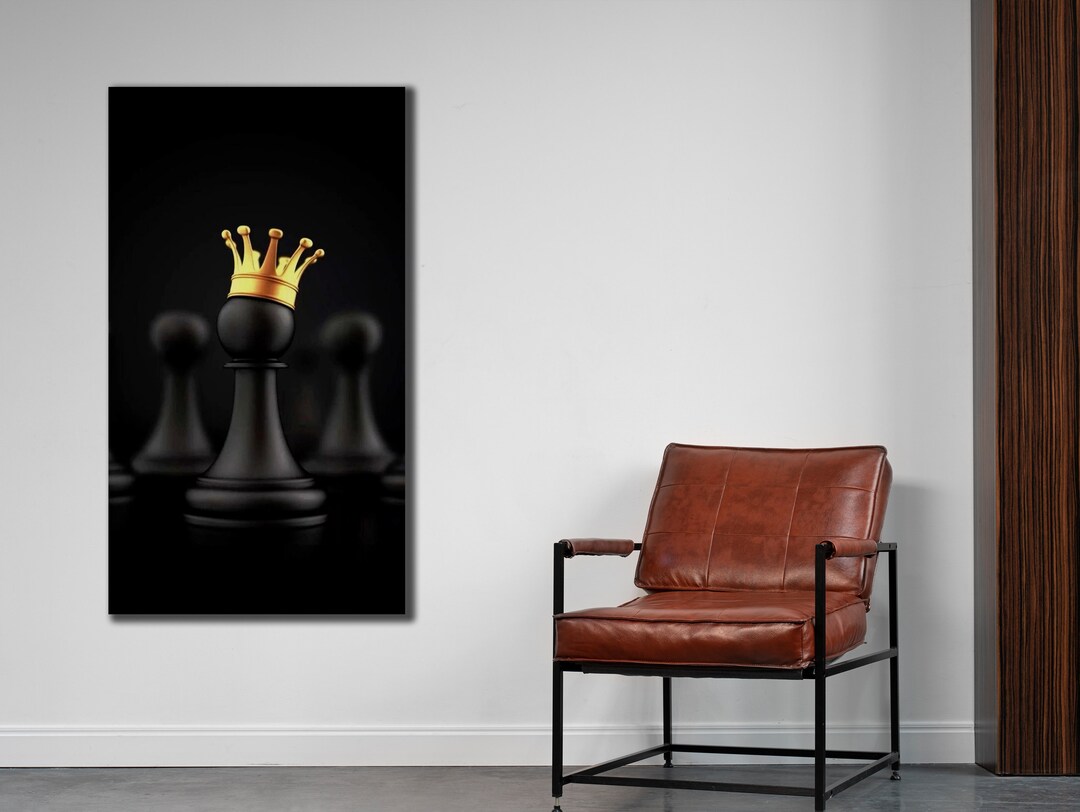 King Chess Wall Decor, Large Wall Art, Home Decor, Abstract Canvas Art ...