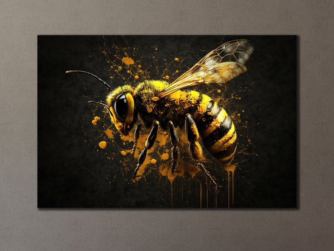 Honey Bee Print Poster Art, Canvas for Bedroom Decor, Bee Wall Decor ...