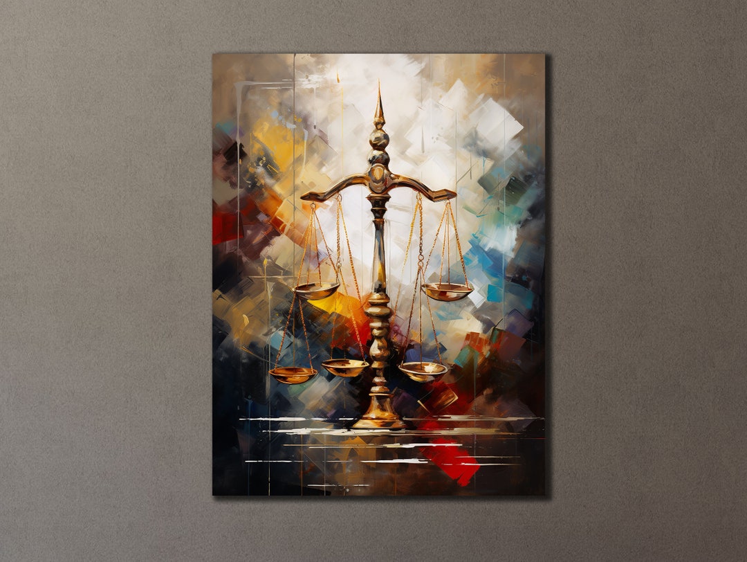 Scales of Justice Canvas Art, Lawyer Office Wall Decor, Print Wall Art ...