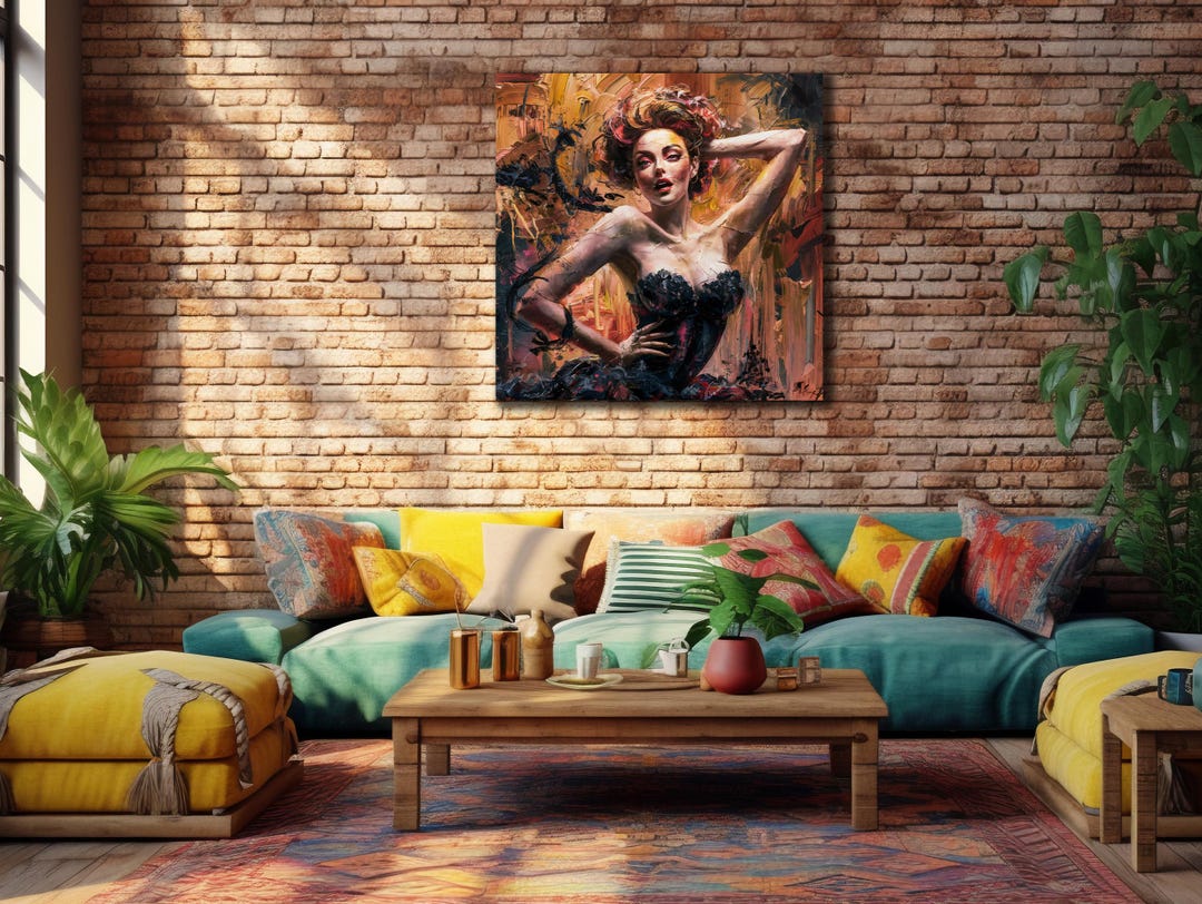 Woman Canvas Prints,vintage Girl Painting Art, Wall Hanging, House Gift ...