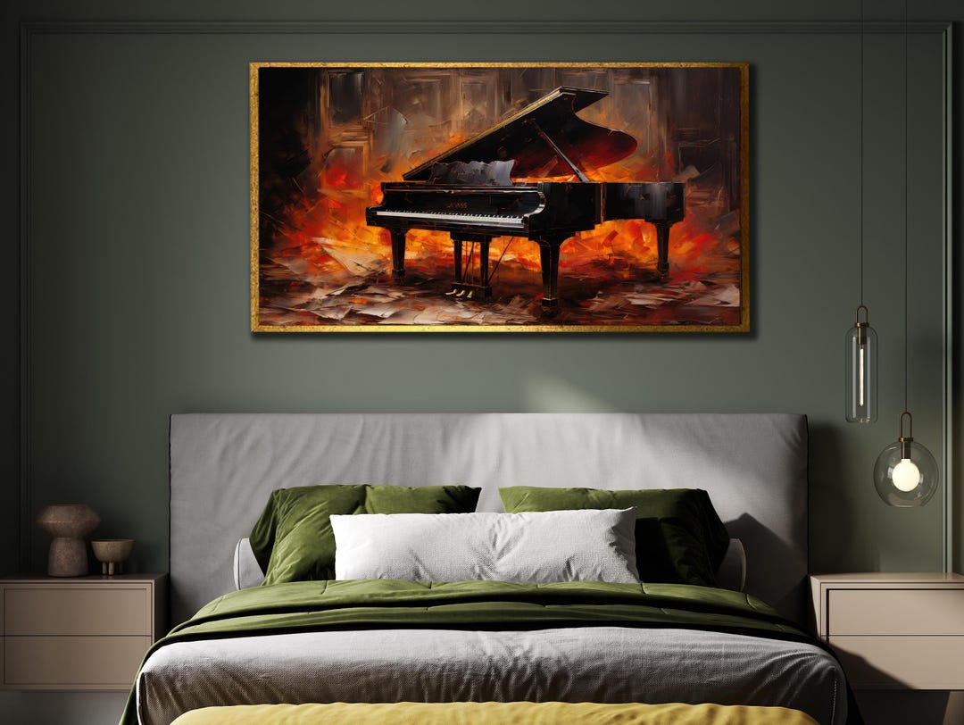 Colorful Piano Canvas Art: Music Room Wall Decor - Etsy