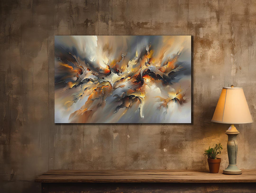 Abstract Brown Wall Art, Black and Brown Wall Decor, Restaurant Decor ...