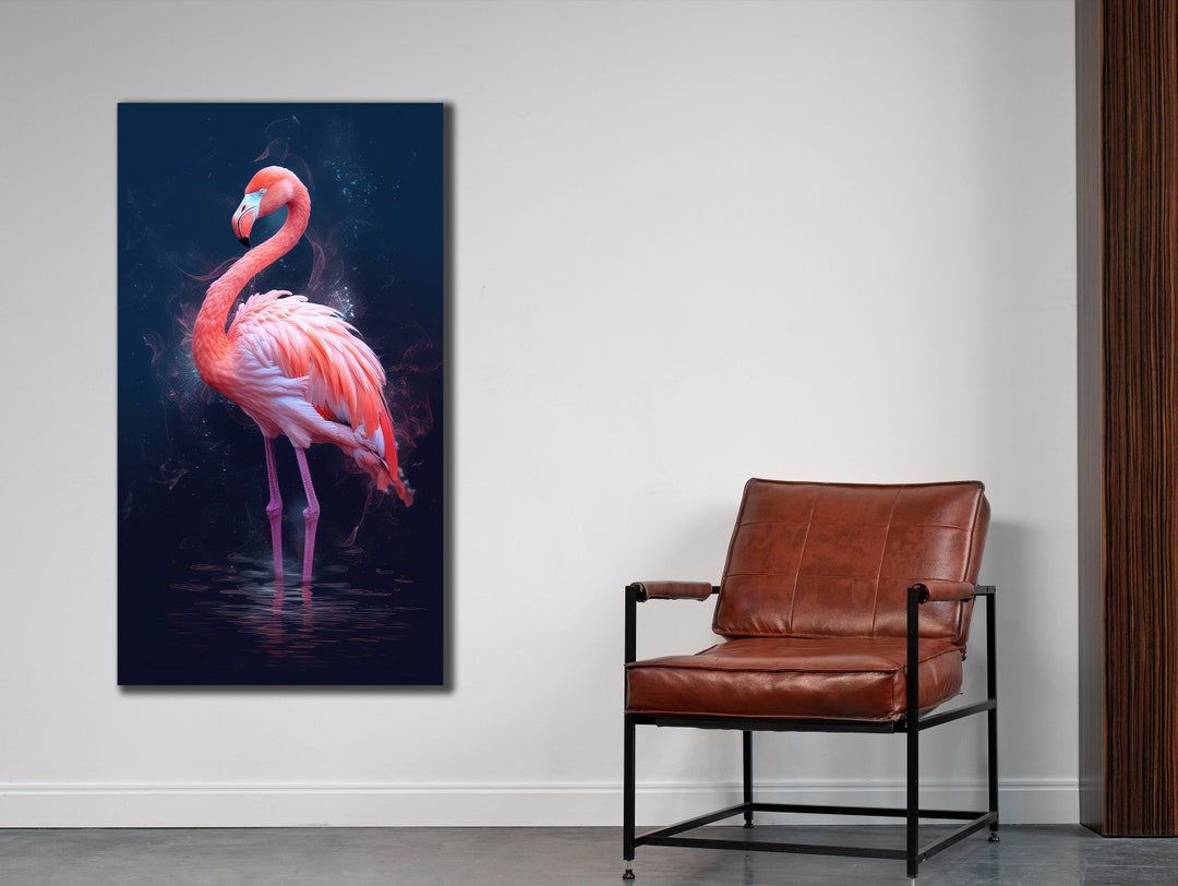 Flamingo Canvas Printing Art, Pink Birds Painting Art, Wall Hanging ...