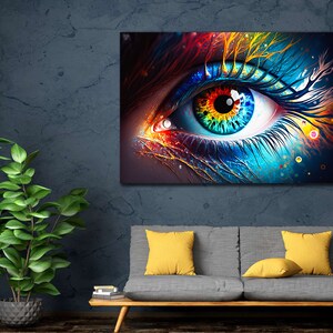 Colorful Eye Canvas Prints, Eyes Painting on Canvas, Home Wall ...