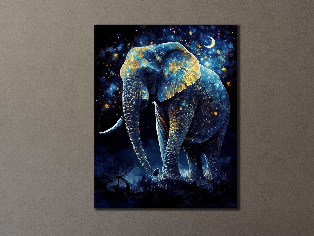 Colorful Elephant Canvas Art, Animal Wall Decor, Wildlife African Wall ...