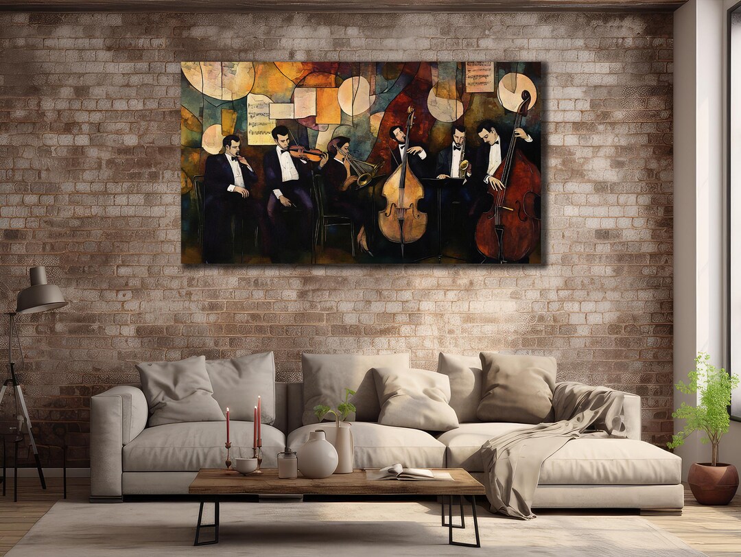 Jazz Band Canvas Art, Jazz Orchestra Wall Decor, Music Wall Art, Home ...