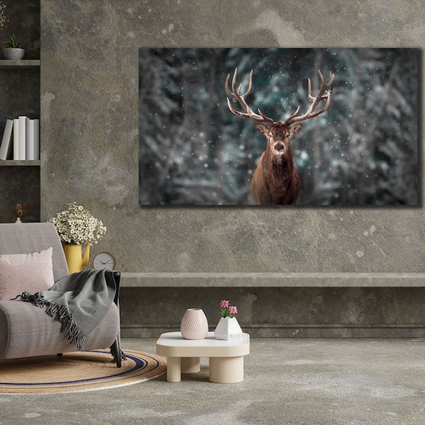Deer Canvas Art - Etsy
