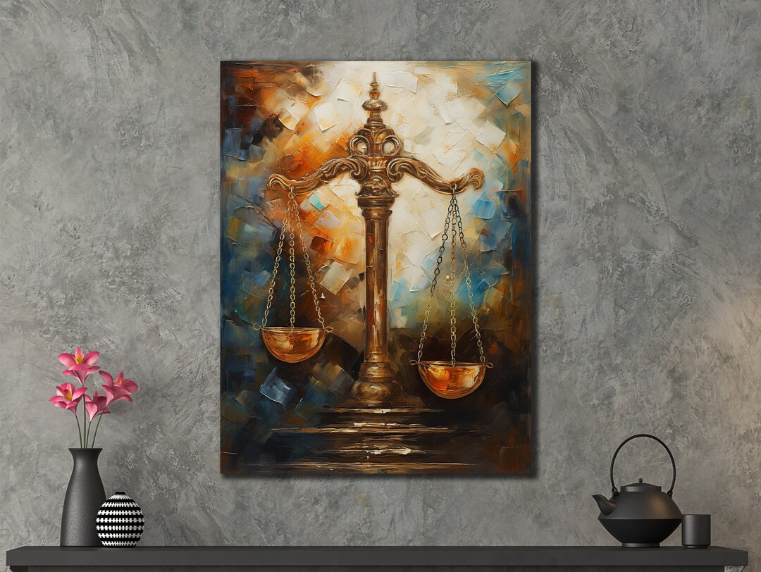 Scales of Justice Canvas Art, Lawyer Office Wall Decor, Print Wall Art ...